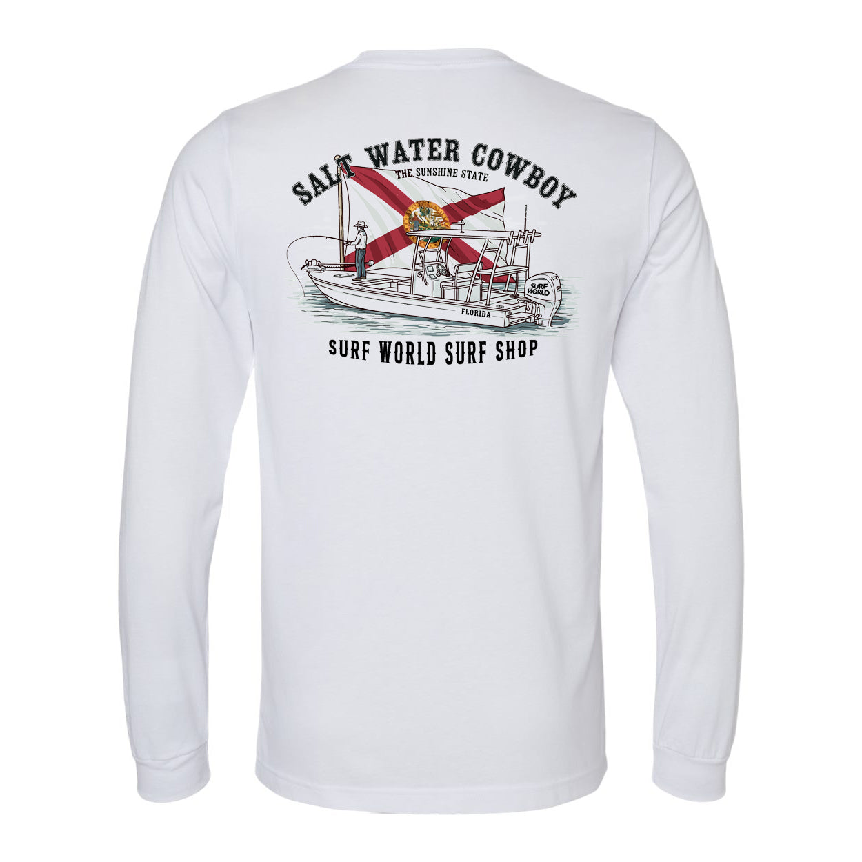 Surf World Salt Water Cowboy Flats Boat Long Sleeve Tee - White – SURF ...