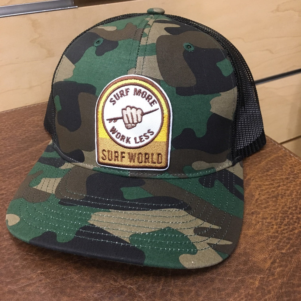Surf World Surf More Work Less Trucker Hats – SURF WORLD SURF SHOP
