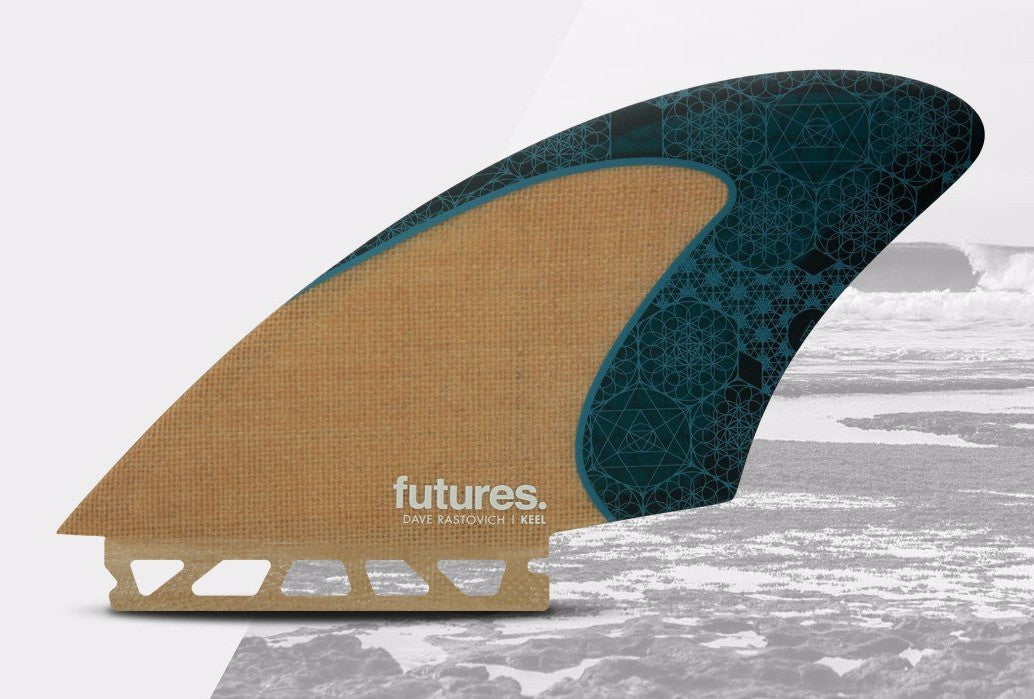 Futures VF Rasta HC Keel Surfboard Fins Twin Fin Set - Jute / Teal ...